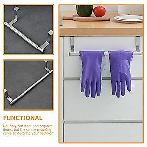 4pcs Telescopic Towel Rack Door Back Towel Shelf Door Towel Storage Bathroom Storage Rack Punch Storage Racks Towel Hanging Rack Towel Storage Rack Stainless Hanging Rack