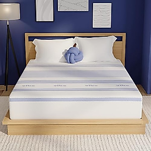 Vibe Gel Memory Foam Mattress, Fiberglass Free, 12-Inch CertiPUR-US Certified Bed-in-a-Box, California King, White