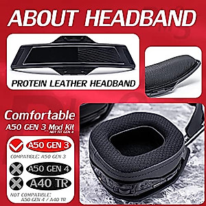 A50 GEN 3 MOD KIT Cooling Gel Ear Pads for Astro A50 GEN 3 Headset I with Headband/Breathable Mesh by DIMOST - NOT FIT GEN 4