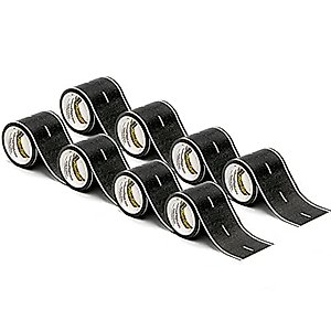PlayTape Road Tape for Toy Cars - Sticks to Flat Surfaces, No Residue; 8-Pack of 30 ft. x 2 in. Asphalt Road