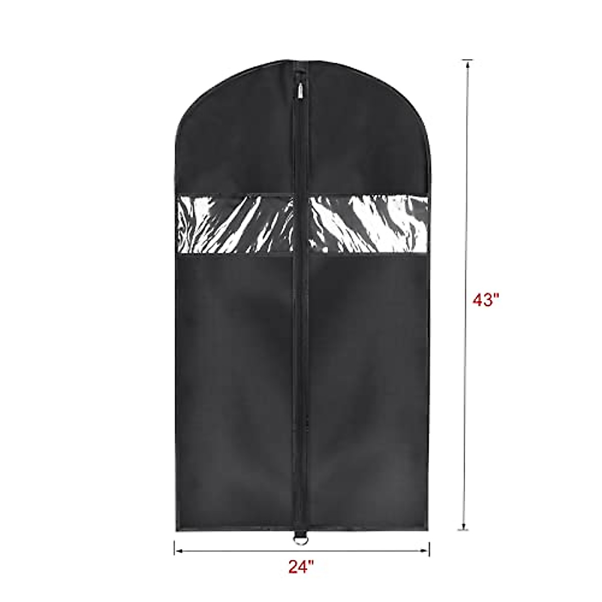 Univivi Garment Bag Suit Bag for Storage and Travel 43 inch, Washable Suit Cover for T-Shirt, Jacket, Suits, Coats, Set of 5, Oxford Fabrics