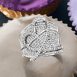 Ross-Simons 1.40 ct. t.w. Diamond Heart Ring in Sterling Silver. Size 6