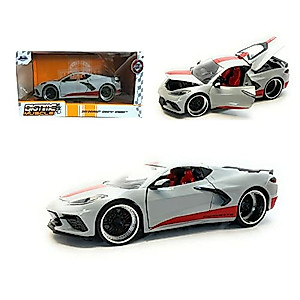 Jada 1:24 Bigtime Muscle 2020 Gray Chevrolet Corvette Stingray C8 Model 33045
