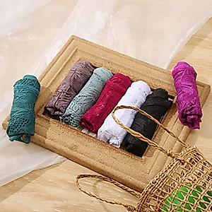 CUTE BYTE High Waisted Thong for Women Underwear Thongs Lace Hollowed V-Shape Waistband Strenchy Sexy Underwear for Women 10 Pack