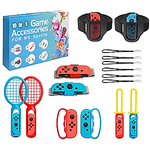 JoyHood Switch Sports Game Accessories Bundle fits Switch/Switch OLED, 10 in 1 Family Party Sports Game Accessories Kit for Joy-Con Controller, Gifts for Kids & Adults