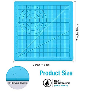 Small Size 3D Pen Mat - 3D Printing Mat for Beginners - 6.7x6.7 inch 3D Pen Mat for 3D Pens - 3D Pen Accessories Compatible with Stencils - Blue