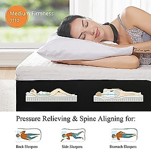 12 inch Queen Mattress, Motion Isolating Mattress in a Box, Medium Firm, CertiPUR-US Certified, 5 Layer Memory Foam System Supportive & Pain Relief-365 Nights Trail