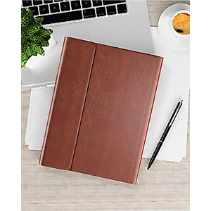 OPAKIT Leather Keyboard Case for iPad 9th/8th/7th Generation 10.2 inch, iPad Pro 10.5-inch Air 3rd Case with Pencil Holder, 7 Color Backlight BT Keyboard (2021/2020/2019/2017), Brown