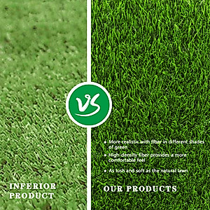 CJNLON 12"x12" Artificial Grass Tiles, 6 Packs Self-draining Fake Grass Turf Tiles Set for Flooring Decor, Dog Pads Indoor Outdoor 1.57'' in Pile Height