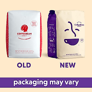 Coffee Bean Direct French Vanilla Flavored, Whole Bean Coffee, 5-Pound Bag