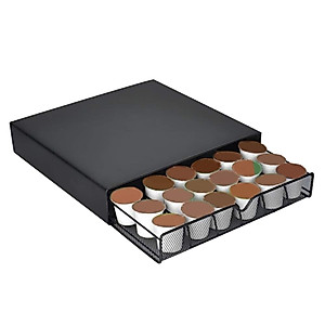 Black Coffee Capsule Holder Drawer Storage Rack Organizer for 36Pcs Capsules Suitable for Home Office