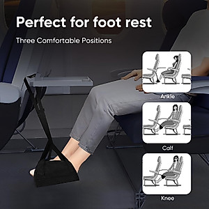 Airplane Foot Rest for Long Flight, Ergonomic Plane Foot Hammock, Foot Hammock for Airplane Travel Accessories, Travel Foot Rest, Comfy Foot Hanger Airplane to Relax Your Feet