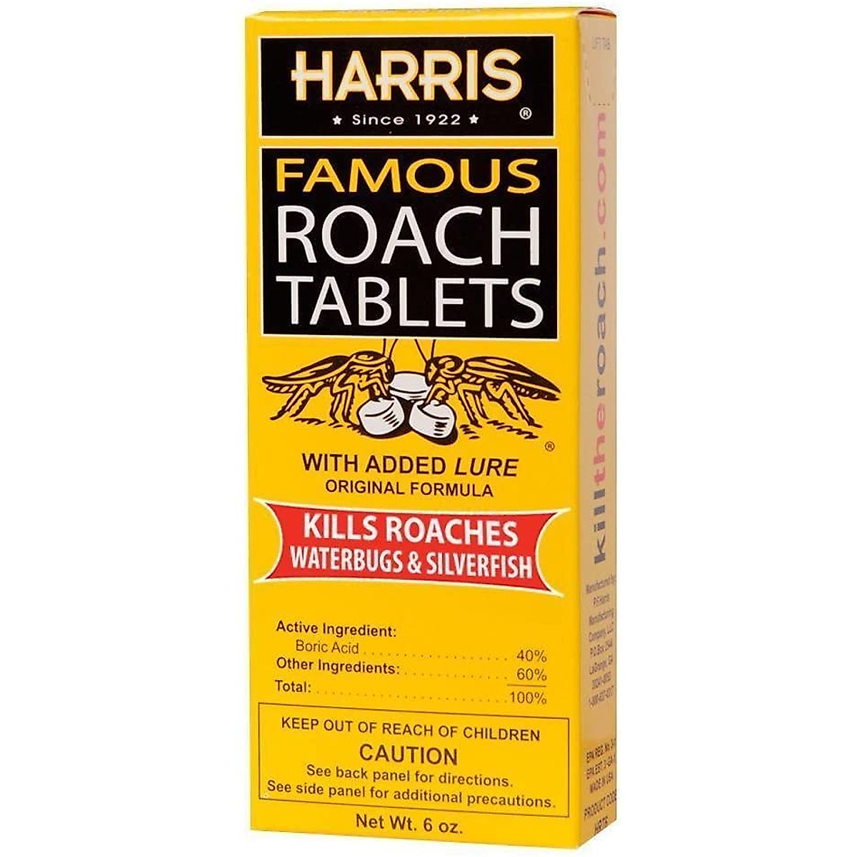 Harris Famous Roach & Silverfish Killer Tablets (6oz), Treats a Minimum of 12 Rooms, 145+ Tablets Included - 3 Packs Included