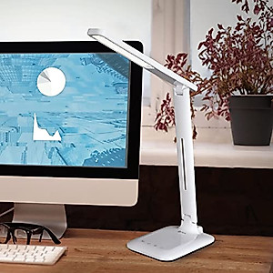 OttLite Slimline LED Desk Lamp – Touch Activated Controls, 3 Brightness Settings, ClearSun LED, Modern Design for Work, Office, or Dorm