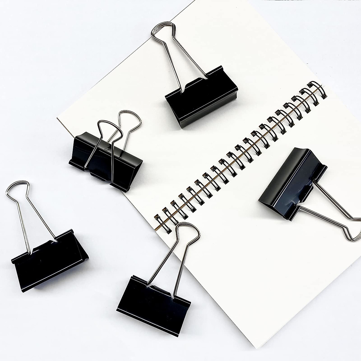 Coofficer Extra Large Binder Clips 2-Inch (24 Pack), Big Paper Clamps for Office Supplies, Black