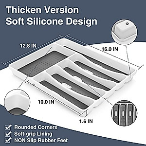 Hammered Silverware Set with Organizer, 49 Piece Stainless Steel Flatware Set for 8, Eating Utensil Sets with Steak knives, Cutlery Tableware Service Include Fork Knife Spoon Set, Mirror Polished