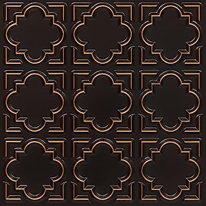 Casablanca-Faux Tin Ceiling Tile - Antique Copper 25-Pack