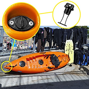 HZFLY 4 Pcs Black Kayak Drain Plug, Drain Plug Kit, Kayak Canoe Boat Threaded Drain Plug Replacement Accessories (A)