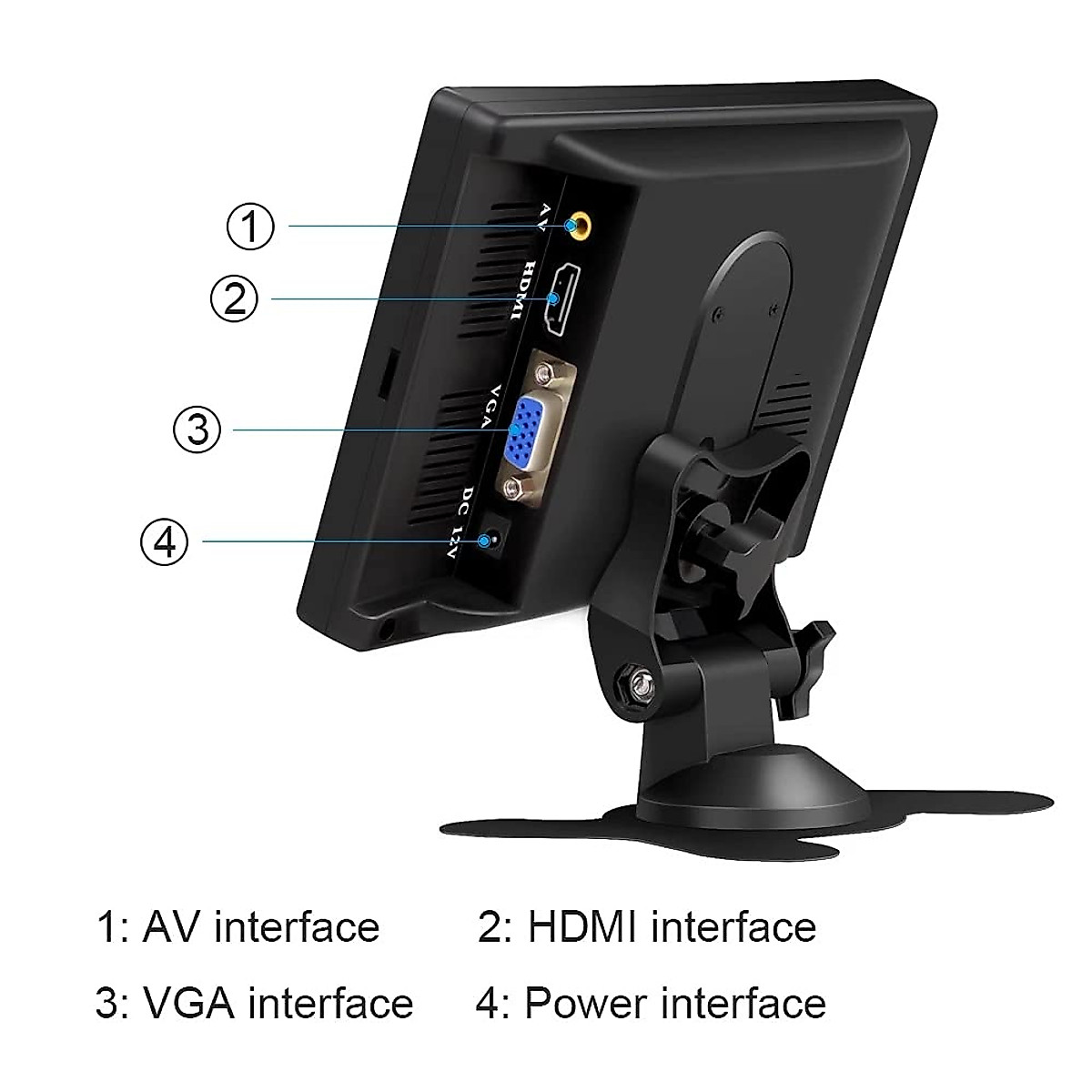 7 inch Portable Small HDMI Monitor HD 1080P VGA Monitor,Small LCD HDMI Monitor Mini Screen 1024x600,HDMI/VGA/AV Input Mini Monitor,with Speakers Earphone Jack