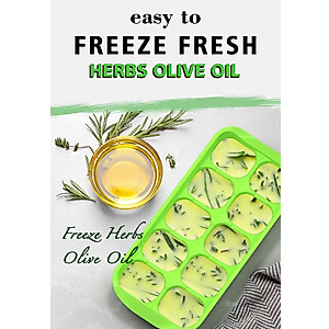 DOQAUS Ice Cube Tray with Lid and Bin, 4 Pack Ice Trays for Freezer, Easy Ice Pop Out Silicone Ice Cube Trays for Freezer with Cover, Stackable Storage Compact Ice Bucket Kits for Popsicles