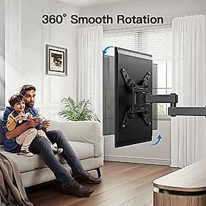 Pipishell Full Motion TV Monitor Wall Mount for Most 13–42 inch LED LCD Flat Curved ScreenTVs & Monitors, 360° Rotation, Swivel, Extension, Tilt, Small TV Mount Max VESA 200x200mm up to 33 lbs, PISF4