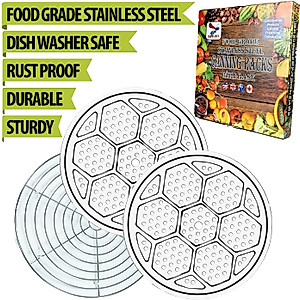 Canning Rack - Pot Rack - Canning Rack for Water Bath Canner Rack - Stainless Steel Rack - Canning Pot Rack - Canning Rack for Stock Pot - Pressure Canner Rack-10.8in 2 Canning Supplies Rack & 1 Base