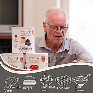 Ready Harvest Quick-Cook Dried Black Beans Canned Dried Black Beans Dried Beans Dry Beans|Emergency Food Supplies Survival Food Emergency Food Rations #10 Can 25-Year Shelf Life 3 lbs