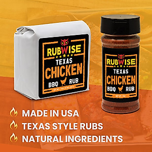 RubWise Texas Style BBQ Chicken Rub (1lb) | Premium Texan BBQ Rubs and Spices for Smoking and Grilling | Great for Chicken, Turkey, Duck, and Seafood |Poultry & Meat Seasoning Spice Dry Rub (No MSG)