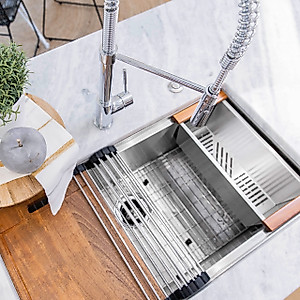 ZLINE 33" Garmisch Undermount Single Bowl Stainless Steel Kitchen Sink with Bottom Grid and Accessories (SLS-33)