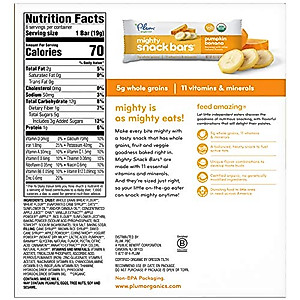 Plum Organics Pumpkin Banana Mighty Bar, 0.67 Oz, 6 Ct