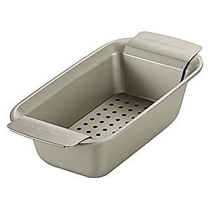 Rachael Ray Nonstick Bakeware Set without Grips includes Nonstick Bread Pan, Baking Pans, Cake Pans, Cookie Sheet / Baking Sheet - 10 Piece, Silver