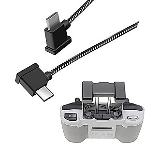 Hanatora 11.8 Inch USB C to USB C RC-N1 Remote Controller Cable for DJI Mavic 3/Air 2,Air 2S,Mini 2/3 Pro,Nylon Braided 1FT Long Tablet Phone Extension RC Data Cord Accessories(USB C Connector)