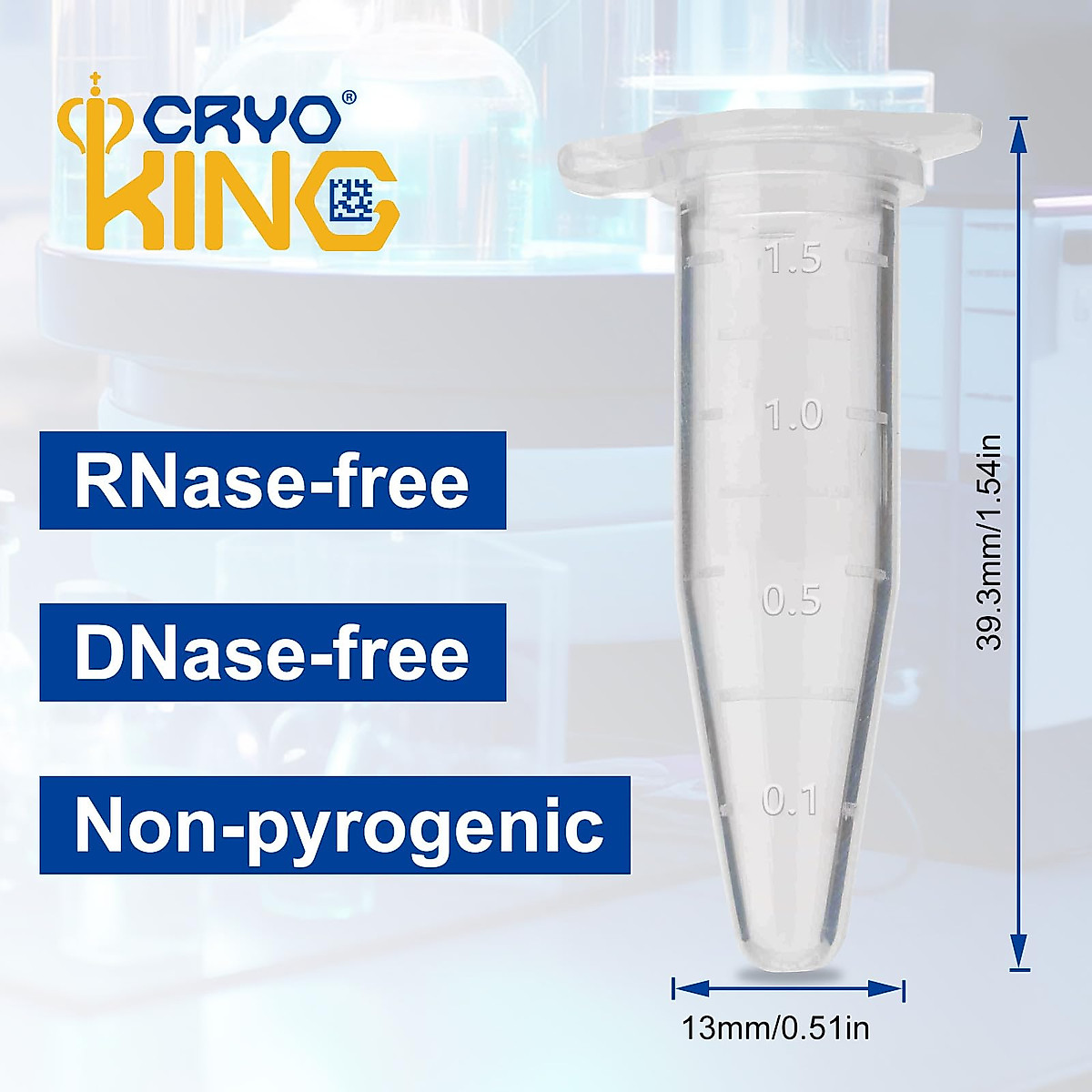 500PCS Biologix 1.5ml Microcentrifuge Tubes with Universal Cap (Non-Safe Lock Cap), Graduated Conical Micro Centrifuge Small Vials Without Leakage for Lab Use, Sample Storage
