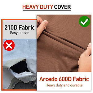 Arcedo Waterproof Patio Chair Covers, Heavy Duty Outdoor Lounge Chair Covers, Patio Furniture Covers for Lawn Garden Swivel Rocking Chairs, All Weather Protection, 34"W x 37"D x 36"H, 2 Pack, Brown