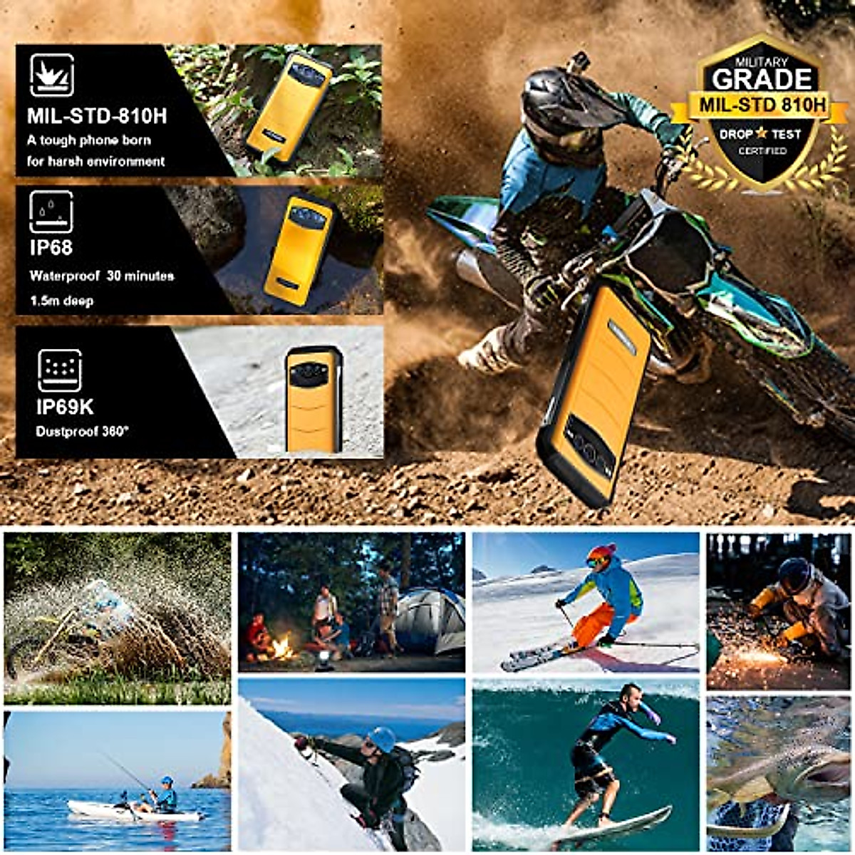 DOOGEE S100 Rugged Smartphone(2023), 20GB+256GB Dual 4G Gaming Rugged Phones Unlocked, 120Hz 6.58" Rugged Cell Phone, 66W Fast Charge, Dual Speakers, Android 12, 108MP Camera, Night Vision, NFC, OTG