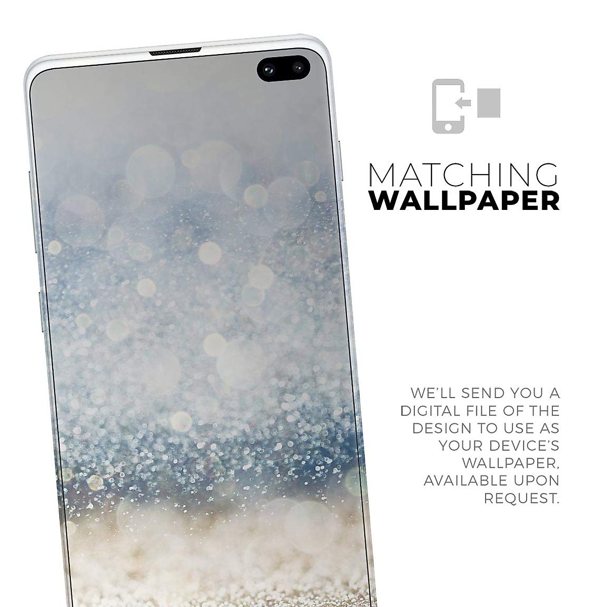 DesignSkinz Unfocused Blue and Gold Sparkles Protective Vinyl Decal Wrap Skin Cover Compatible with The Samsung Galaxy S20 (Screen Trim & Back Glass Skin)