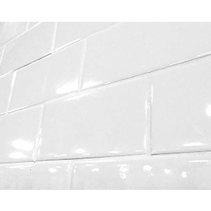 3x6 White Glossy Ceramic Subway Tile Wall Backsplash Made in USA (Full Box 100)
