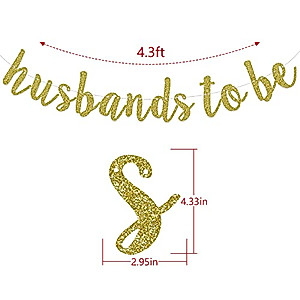 Husbands to Be Banner, Gay Wedding Shower, Engagement, Bachelor Party Sign Decorations Supplies, Mr & Mr, EnGAYged Bunting Garland, Pre-Strung, Gold Glitter