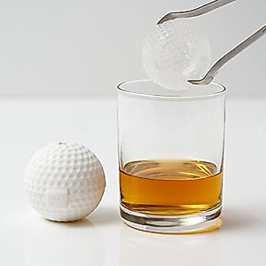 True Zoo Golf Ball Ice Mold, Dishwasher Safe Novelty Silicone 2 Inch Ice Sphere Maker for Sports Fans, Set of 1