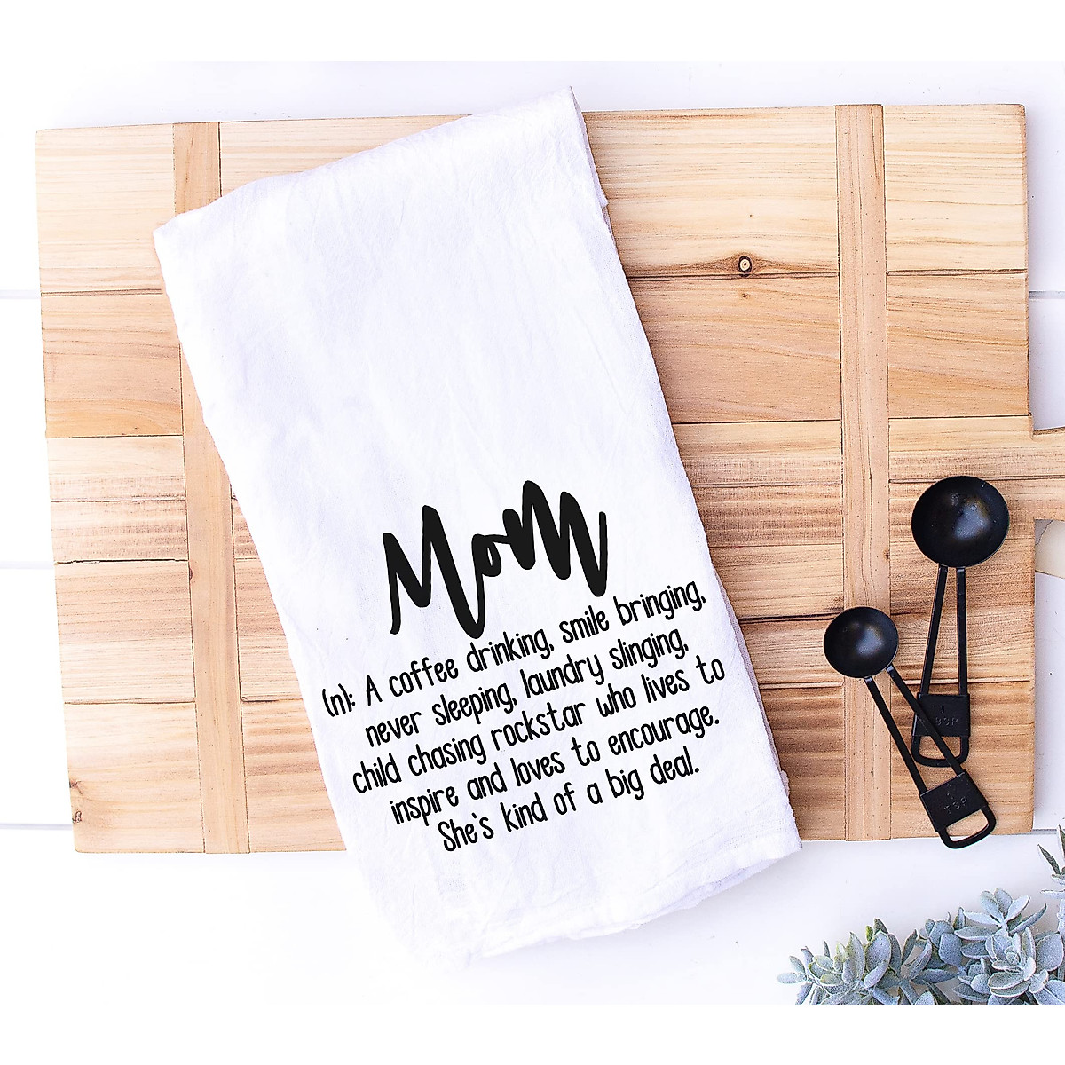 Funny Kitchen Towel for Mom - 100% Cotton Funny Definition of a Mom Hand Towel - 28x28 Inch Perfect for Chef Housewarming Christmas Mother's Day Birthday (Definition of a Mom)