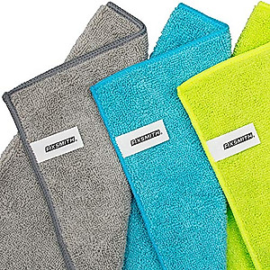FIXSMITH Microfiber Cleaning Cloth - Pack of 8, Size: 12 x 16 in, Multi-Functional Cleaning Towels, Highly Absorbent Cleaning Rags, Lint-Free, Streak-Free Cleaning Cloths for Car Kitchen Home Office.