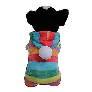 HonpraD Girl Dog Sweaters for Large Dogs Cow Print Dog Flannel Clothing Pet Fall Hooded Winter Cat and Pet Clothes