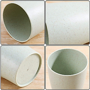 WANBY Wheat Straw Cup 4 Pcs Unbreakable and Reusable Drinking Cups Eco-Friendly Healthy Tumbler Set for Milk Juice and Water Dishwasher Safe (4 Pcs 11 Oz)