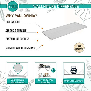 Wallniture Minori White Floating Shelves, Bookshelf Living Room Decor, Bathroom Storage, Kitchen Organization, Shelves for Bedroom Set of 4