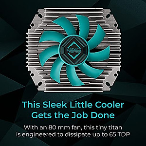 Iceberg Thermal IceFLOE T65 ITX Low Profile 3 Heat Pipe Extrusion Aluminum Heatsink HTPC CPU Cooler with 80mm Fan