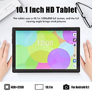 Tablet 10.1 Inch 1280x800 IPS 5MP Front 13MP Rear 2.4G 5G Dual Band Telephony Tablet Blue 100240V with OTG Cable for 8.1 (US Plug)