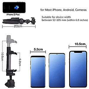 Portable 40 Inch Aluminum Alloy Selfie Stick Phone Tripod with Wireless Remote Shutter Compatible with 14 13 12 11 pro Max Xr X 8 7 6 Plus, Android Smartphone