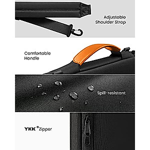 tomtoc 360 Protective Laptop Shoulder Bag for 16-inch MacBook Pro M2/M1 Pro/Max A2780 A2485 A2141 2023-2019, 15-inch MacBook Air M2/A2941 2023 with a Hard Cover, Water-Resistant Laptop Accessory Case