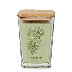 Yankee Candle Energizing Grapefruit & Rosemary Well Living Collection Large Square Candle, 19.5 oz.