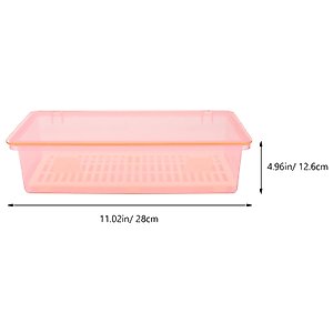 DOITOOL Flatware Tray with Lid and Drainer, Tableware Utensil and Cutlery Drawer Organizer with Lid Covered Silverware Tray to Keeps Your Cutlery Organized and Protected (Pink)